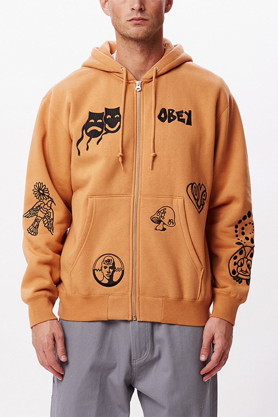 Obey Clothing Men’s Flash Zip Hood | Rabbit Paw